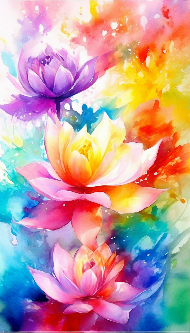 "Pastel, explosion of color, bright colors, whirlpool, leaves ...