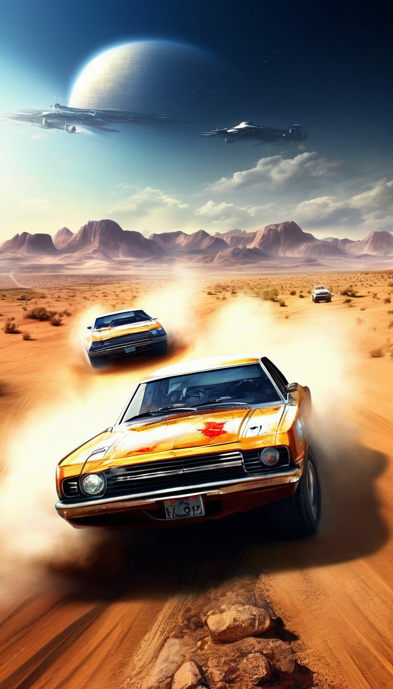 "Race, desert, cars, diamond three-dimensional painting, fashionable ...