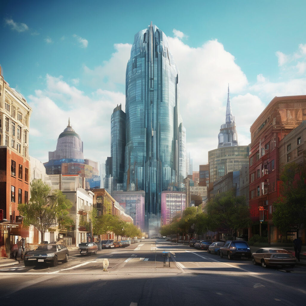 "A huge, huge, huge, big, fat city" — image created in Shedevrum