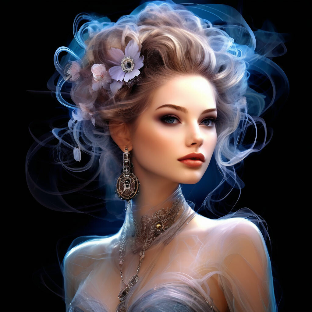 "Fantastic-beautiful transparent girl …" — image created in Shedevrum