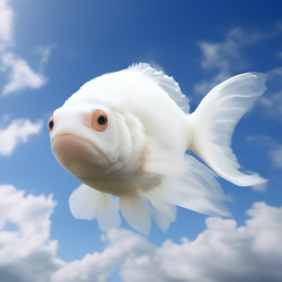 «And the clouds are snow - white fish ... A very fluffy snow-white cute ...