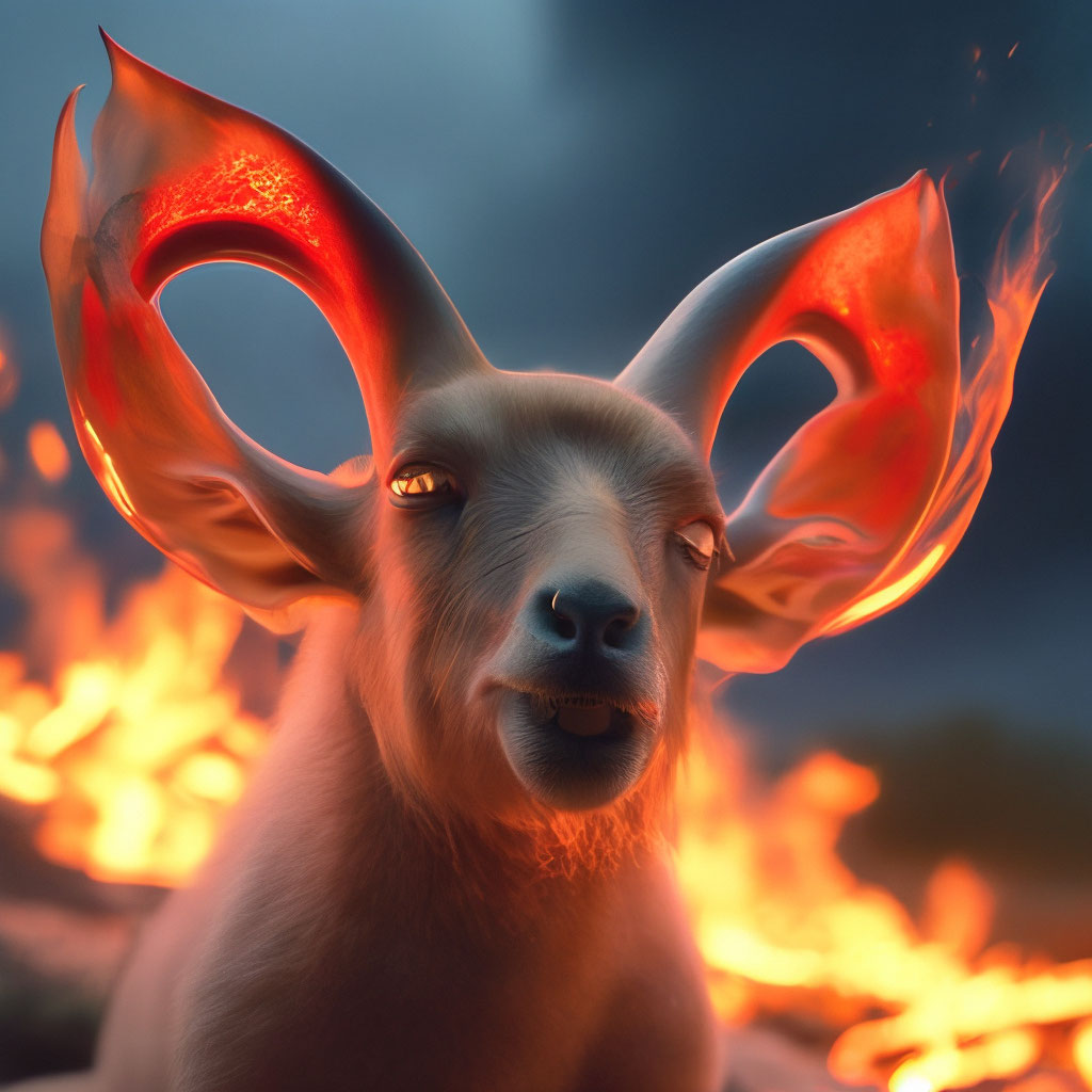 "My ears are burning" — image created in Shedevrum