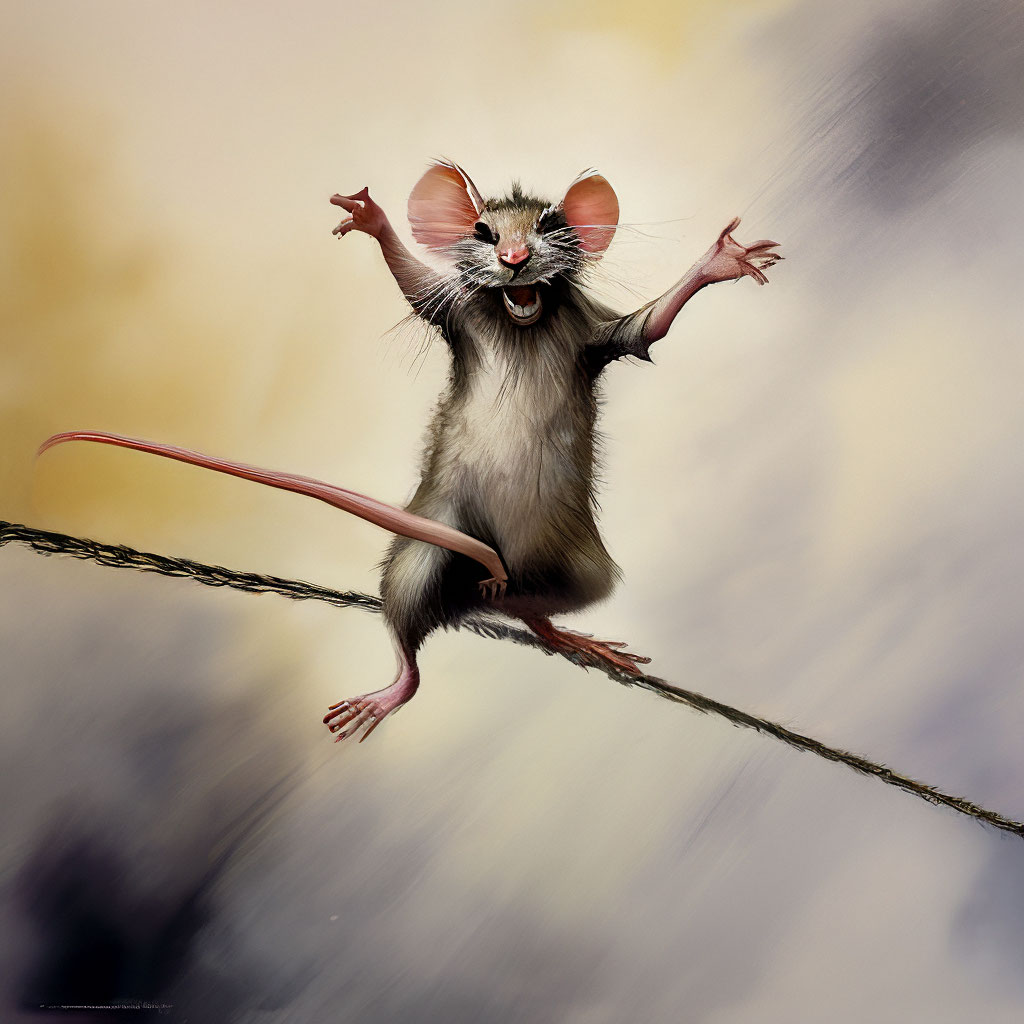 "Very skinny,evil,skinny,skin and bones,anthropomorphic rat dancing on ...