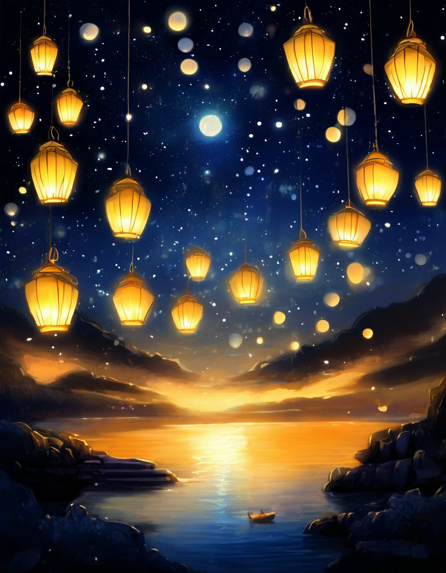 " для @lili2 Mona Svard style artwork featuring a calm night sky ...