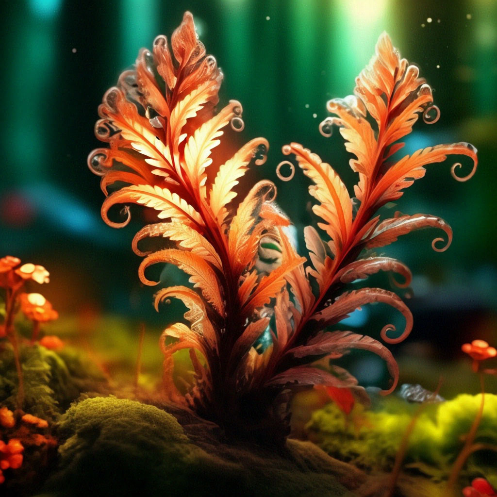 ". fern flower, fairy tale, fantasy, blossoming with fractal gems ...