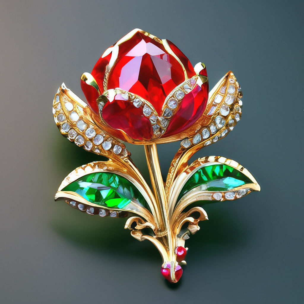"🎁for 💞🎨Mari🎨💞 by @Irina Chuikova magnificent jewelry brooch ruby tulip…" — image created in ...