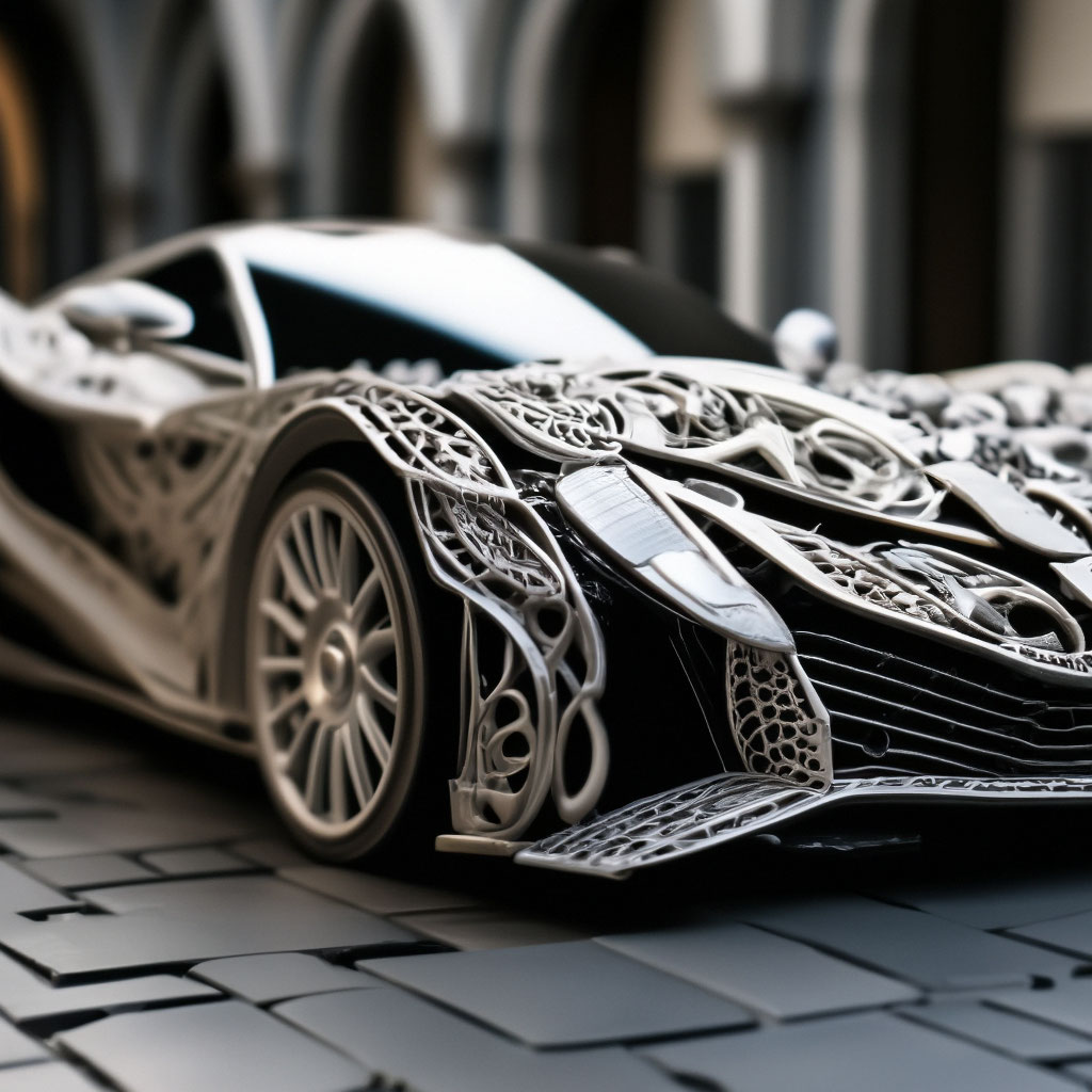 "Gothic Exhibition of Sports Cars made using the technique of paper ...