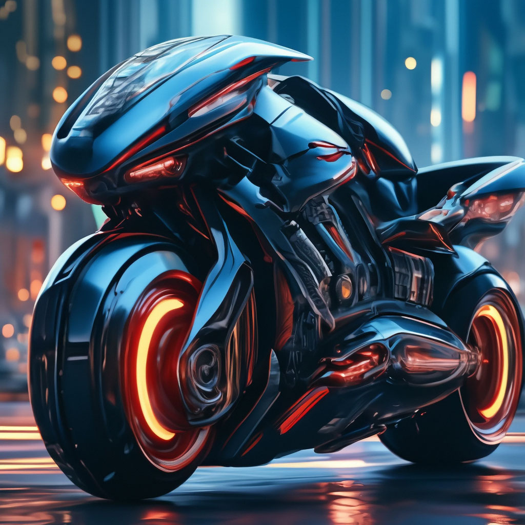 "Motorcycle droid cyberneticus airplane" — image created in Shedevrum