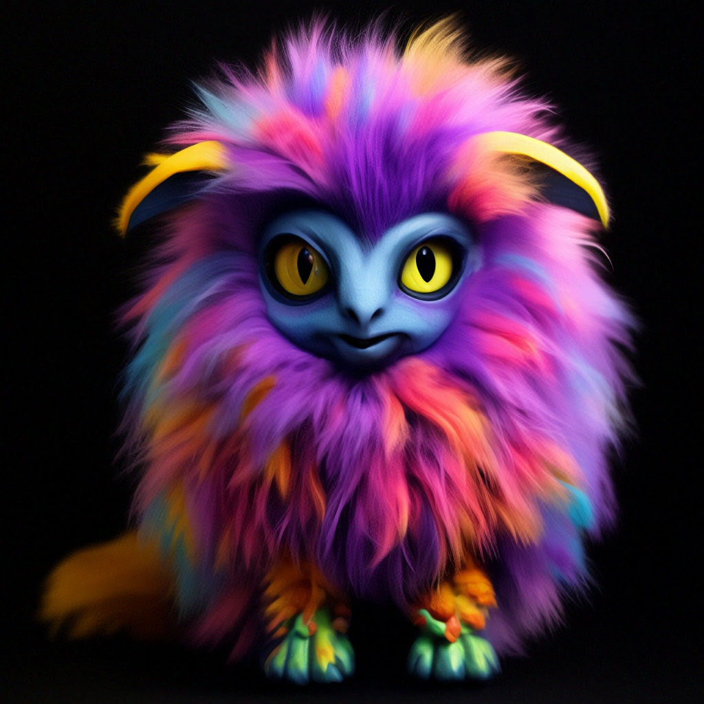 "Fantastic creature, magical monster, fluffy, tall creature, big cat ...
