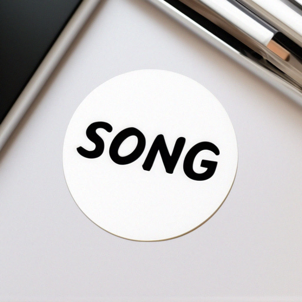 "Sticker, inscription “song", minimalism, white background" — image ...