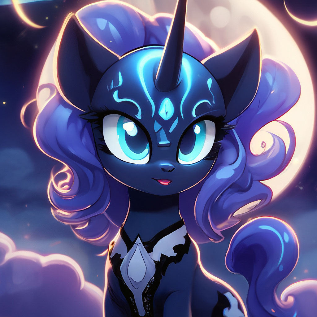 "The Nightmare Moon Pony from May Little pony on the moon detailed eyes ...