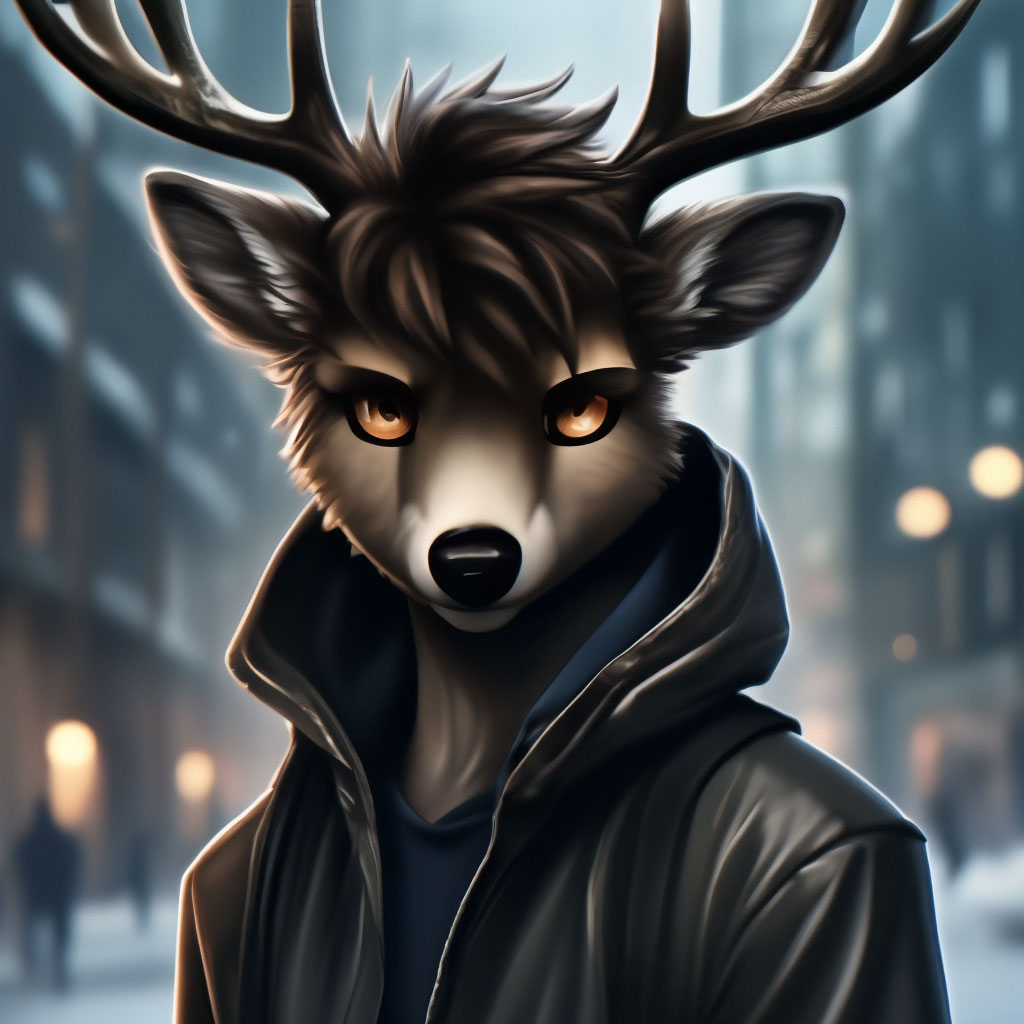 FURRY DEER Cartoon anime style