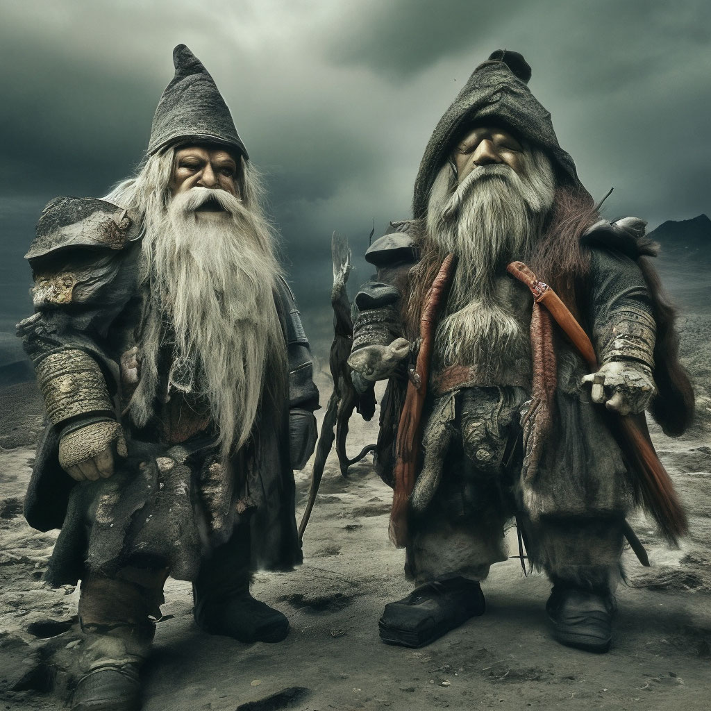 "The evil dwarf and the good dwarf" — image created in Shedevrum