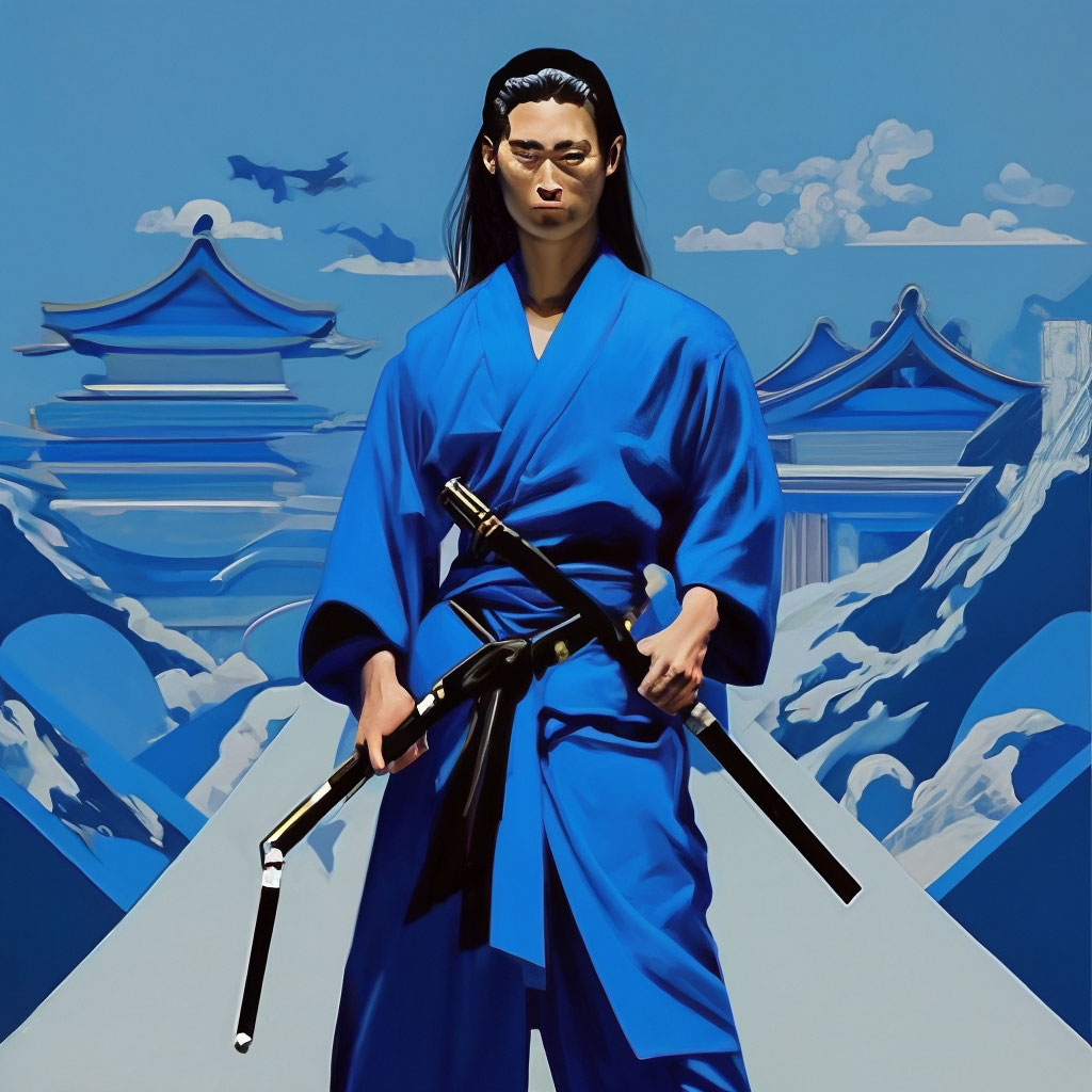 "🍀 Blue Samurai, fashion illustration by Sean Salvadori, graphics ...