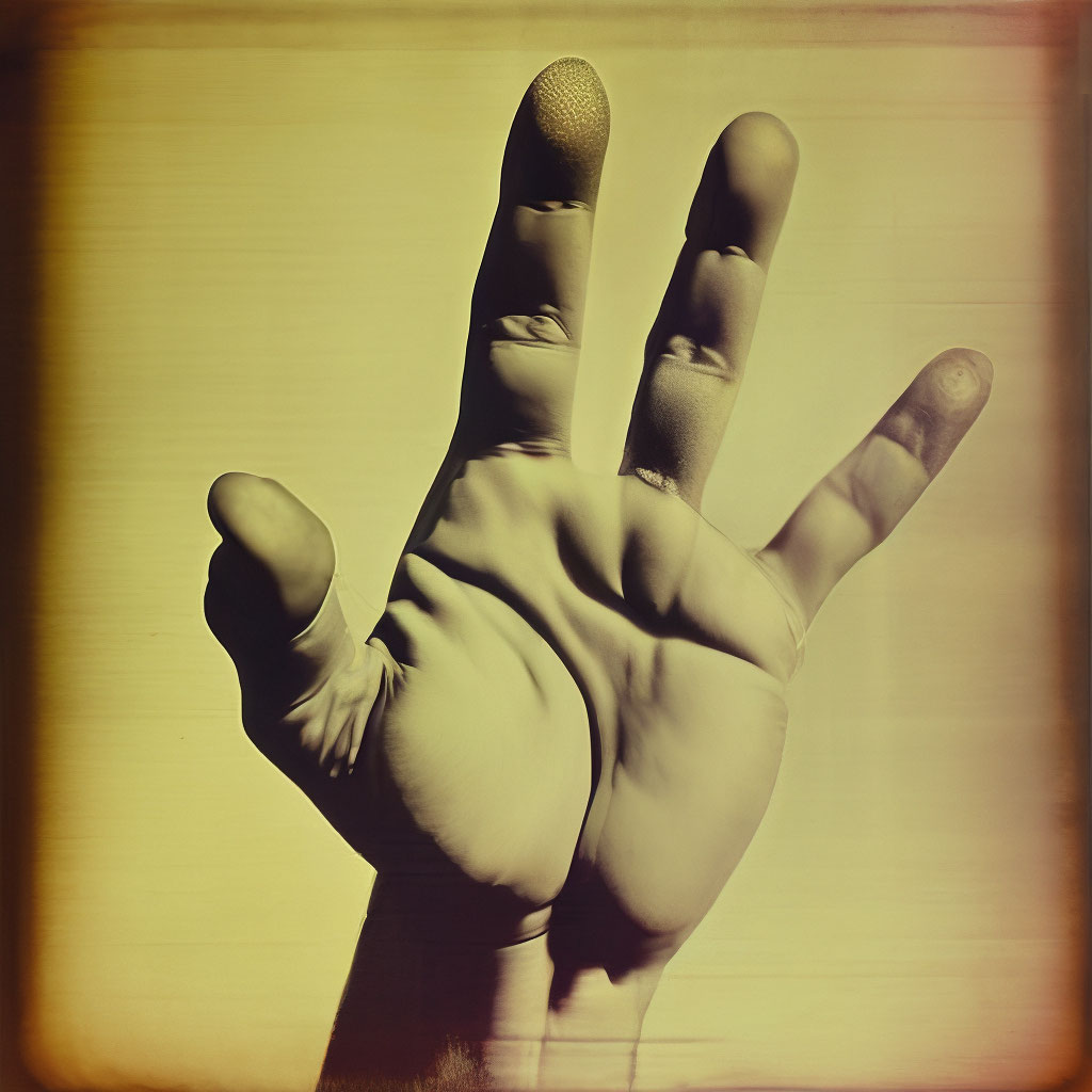 "A human hand with five fingers" — image created in Shedevrum