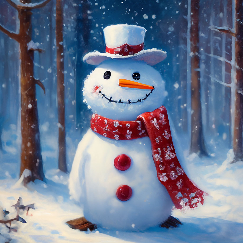 "The kind-hearted snowman" — image created in Shedevrum