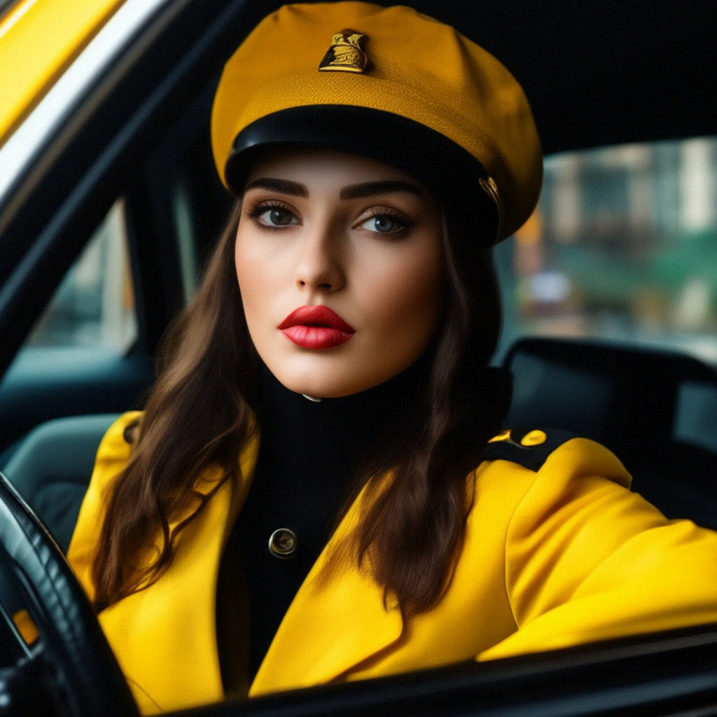 "International Taxi Day🚖 Super-beautiful model-like urban girl ...