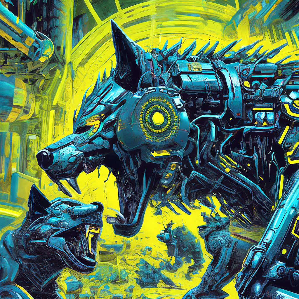 "Hyperdetalized illustration in the style of cybergotics, panoramic ...