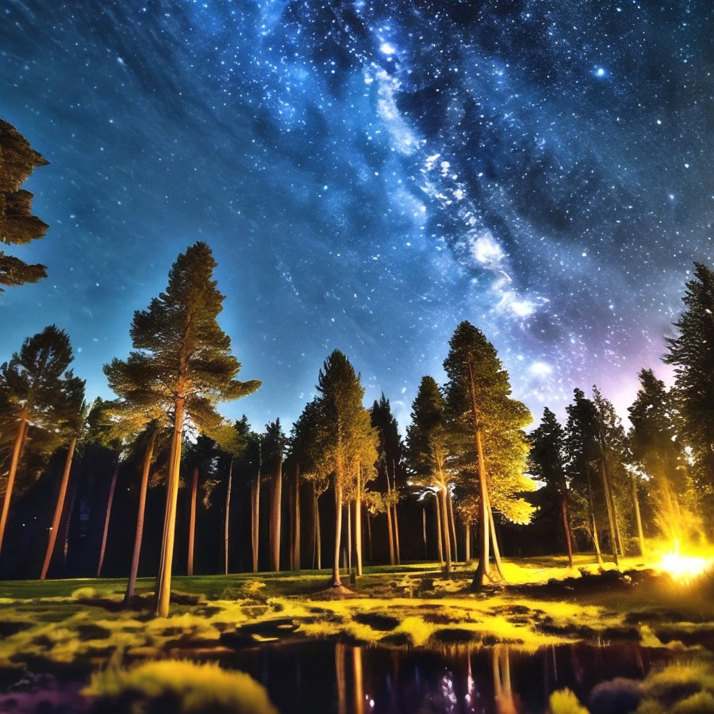 "Das ist good Professional photo, summer, night with stars, pines ...