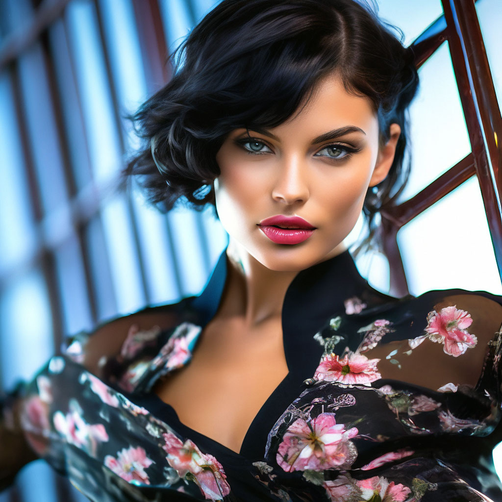 "Beautiful cool, daring girl, aggression, beautiful bust,short black ...