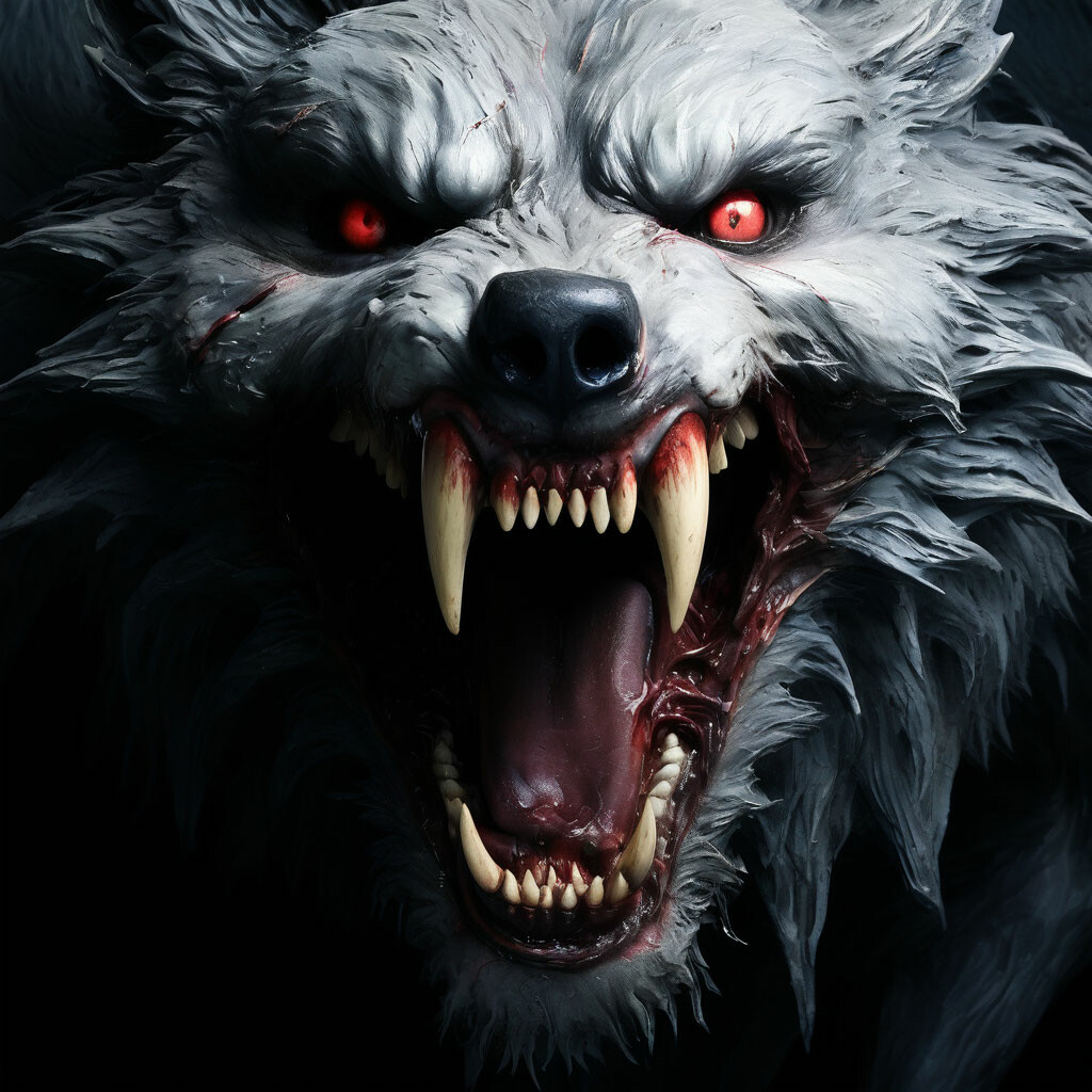 "The evil grinning fanged beast The Northern Direwolf fear horror ...