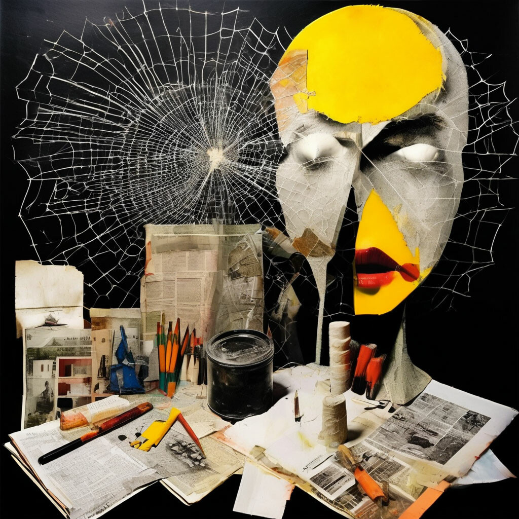 "Laziness and cobwebs Surrealism.Dadaism,applique, collage,sharpness of ...