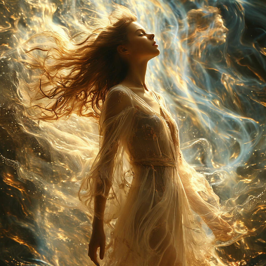 "Astral projection of a translucent transparent Soul{in the image of a ...