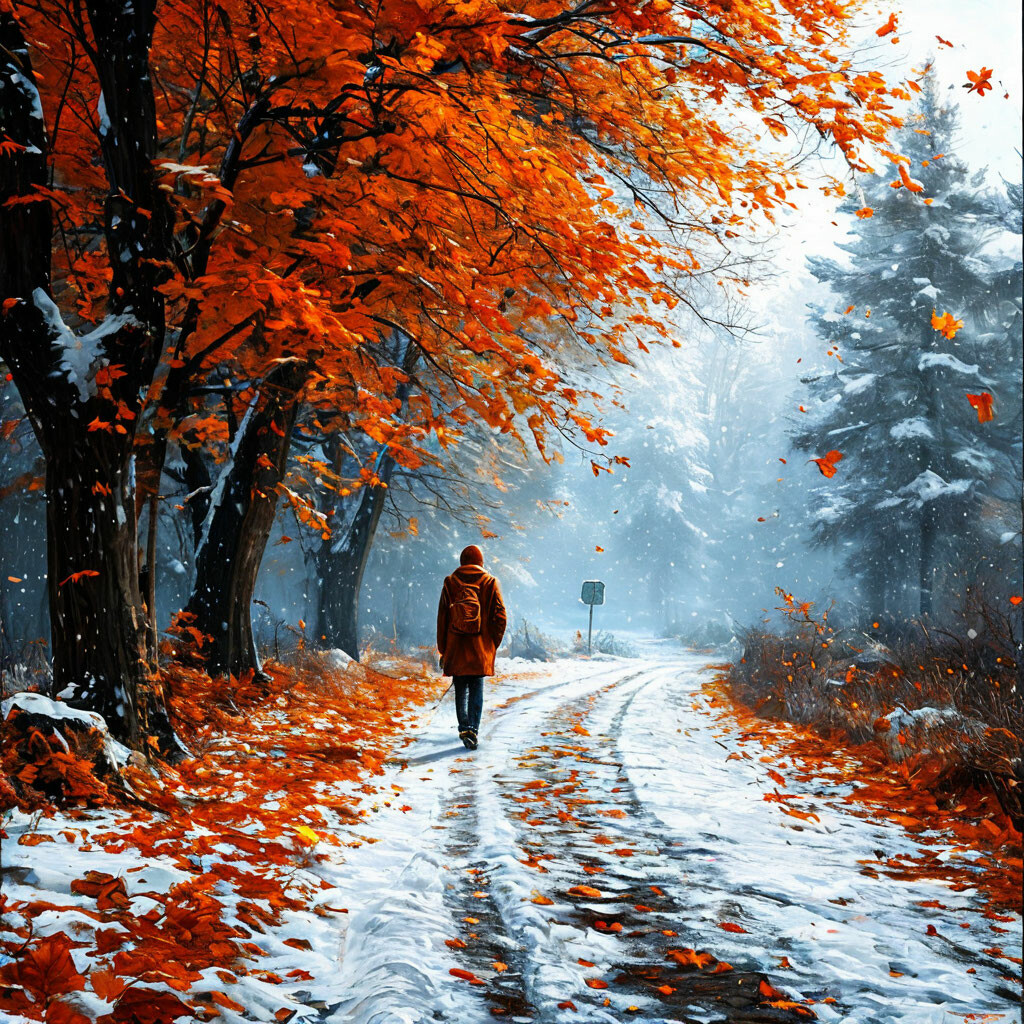 "Sadness streak autumn blizzard" — image created in Shedevrum