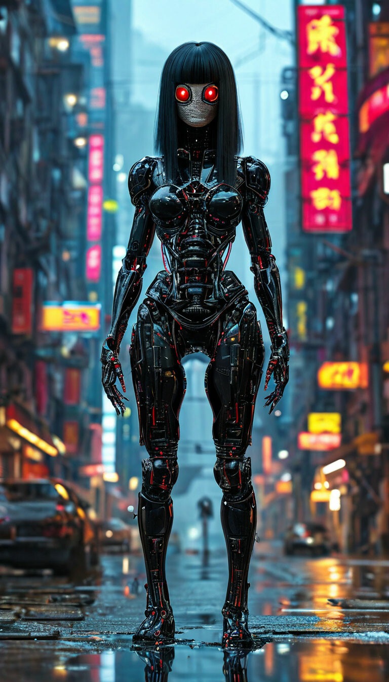 "Biomechanical anatomy, cyberpunk,Spider girl robot,with huge sides and ...