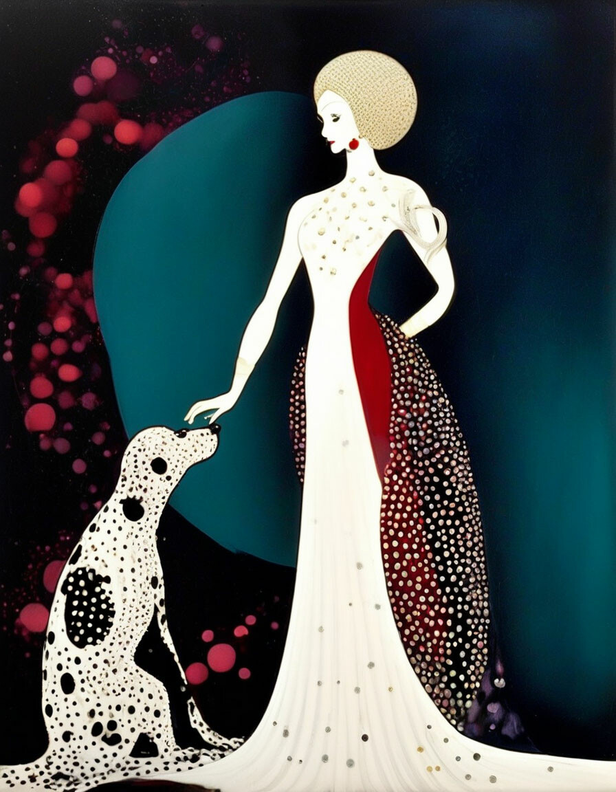 ". by Эрте (Роман Тыртов) lady & big …" — image created in Shedevrum