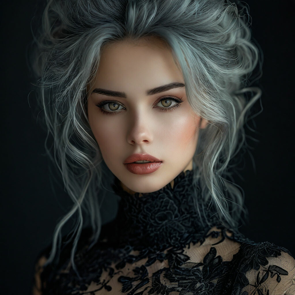 "Studio light, beautiful decadent girl…" — image created in Shedevrum