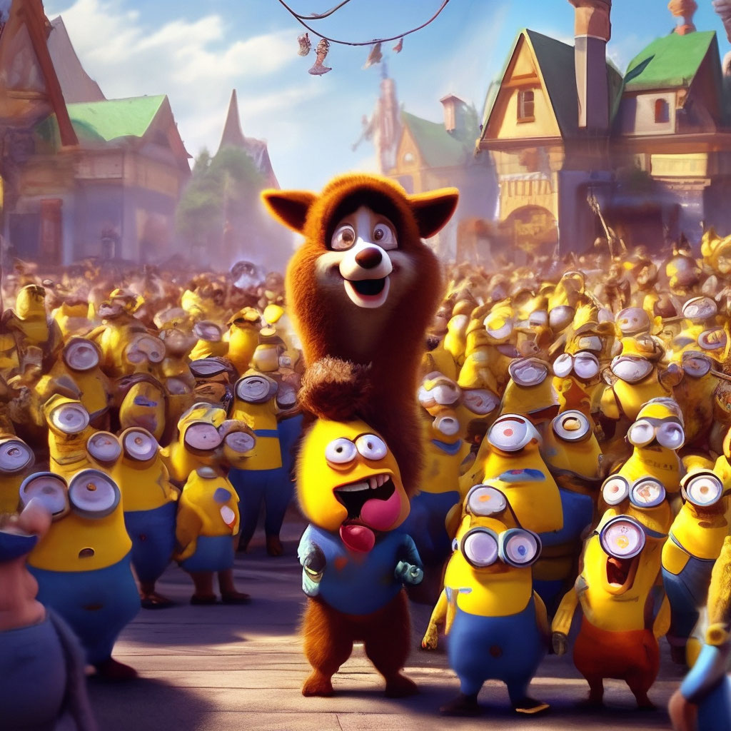 "Cheburashka was met by the whole crowd of mischievous minions and are ...