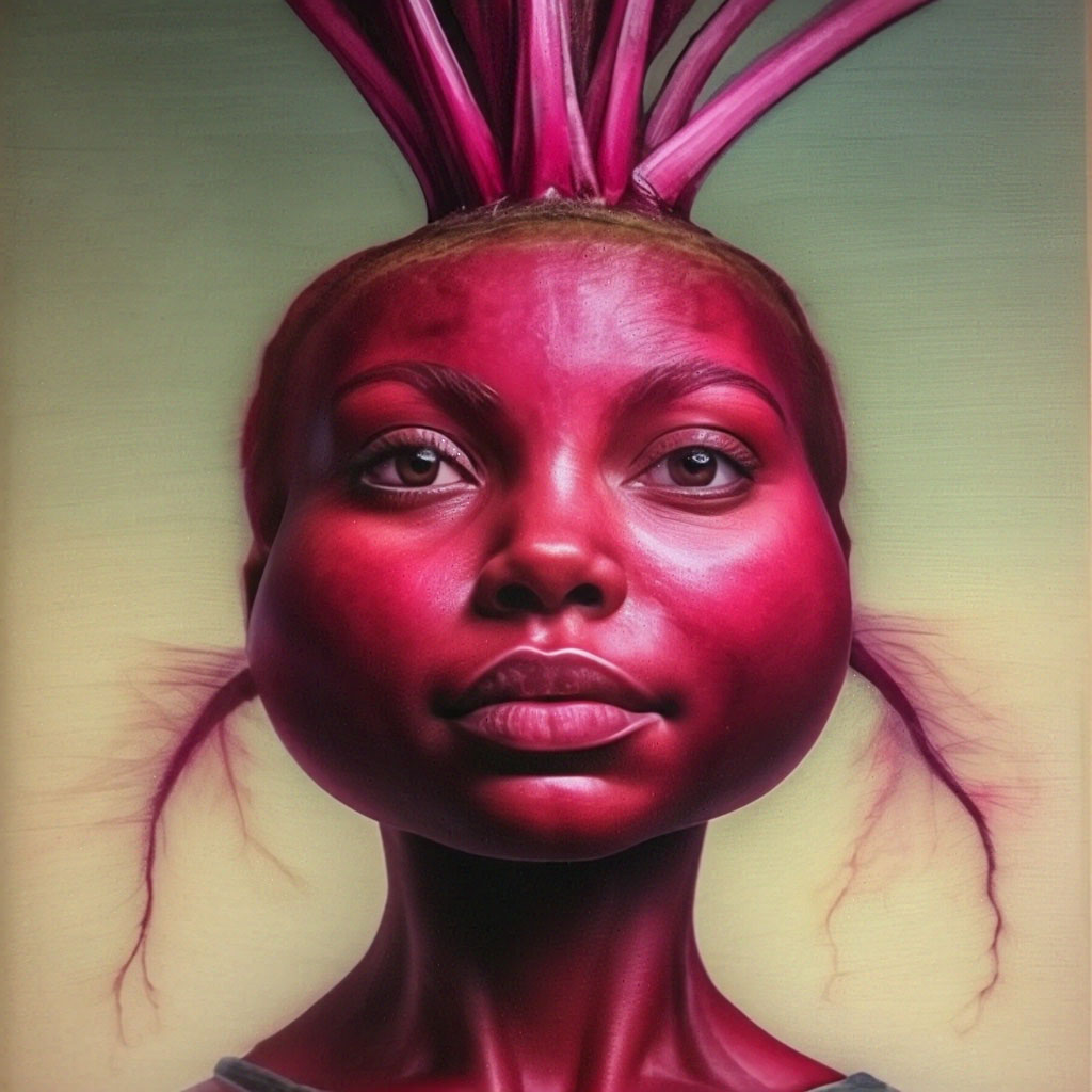 "Beetroot:multidimensional, multi-layered image,beetroot female face ...