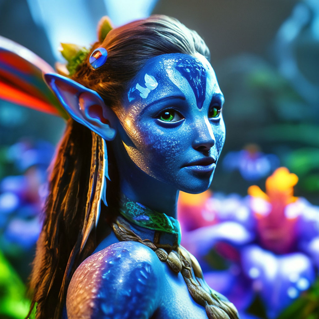 "A very beautiful Navi girl from the movie Avatar in full growth on the ...