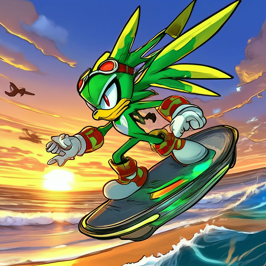 "The green hawk from the game Sonic Riders, Hawk Jet, the Sonic ...