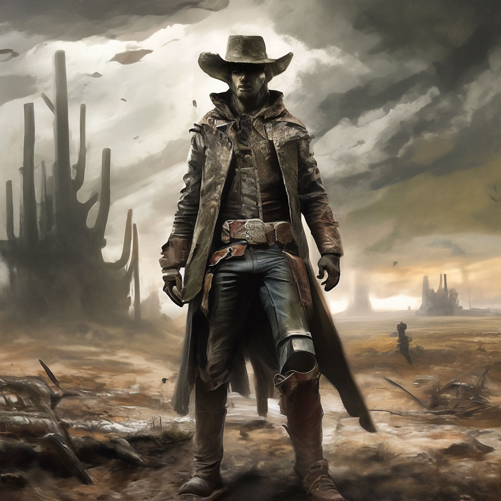 "Stand up cowboy 🤠" — image created in Shedevrum