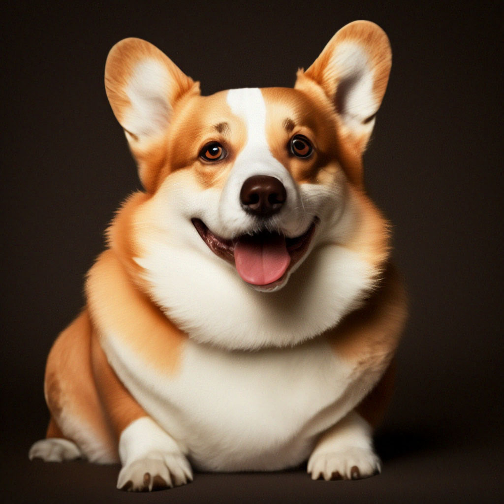 "Corgi dog, funny, fat, cute, …" — image created in Shedevrum