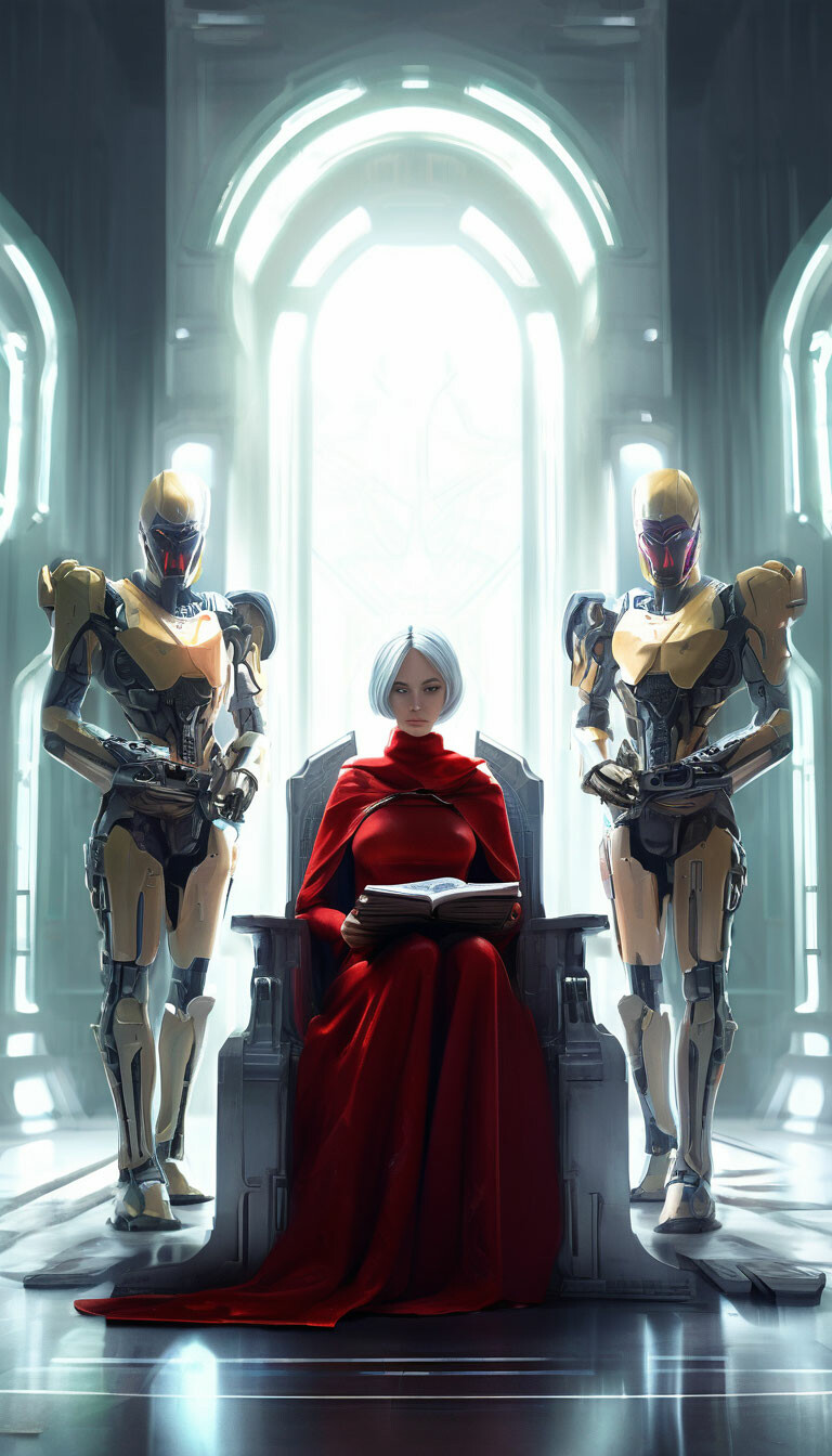 "Ns-5-zver💘💀🤖 hard sci-fi setting, cyberpunk, a beautiful princess with ...