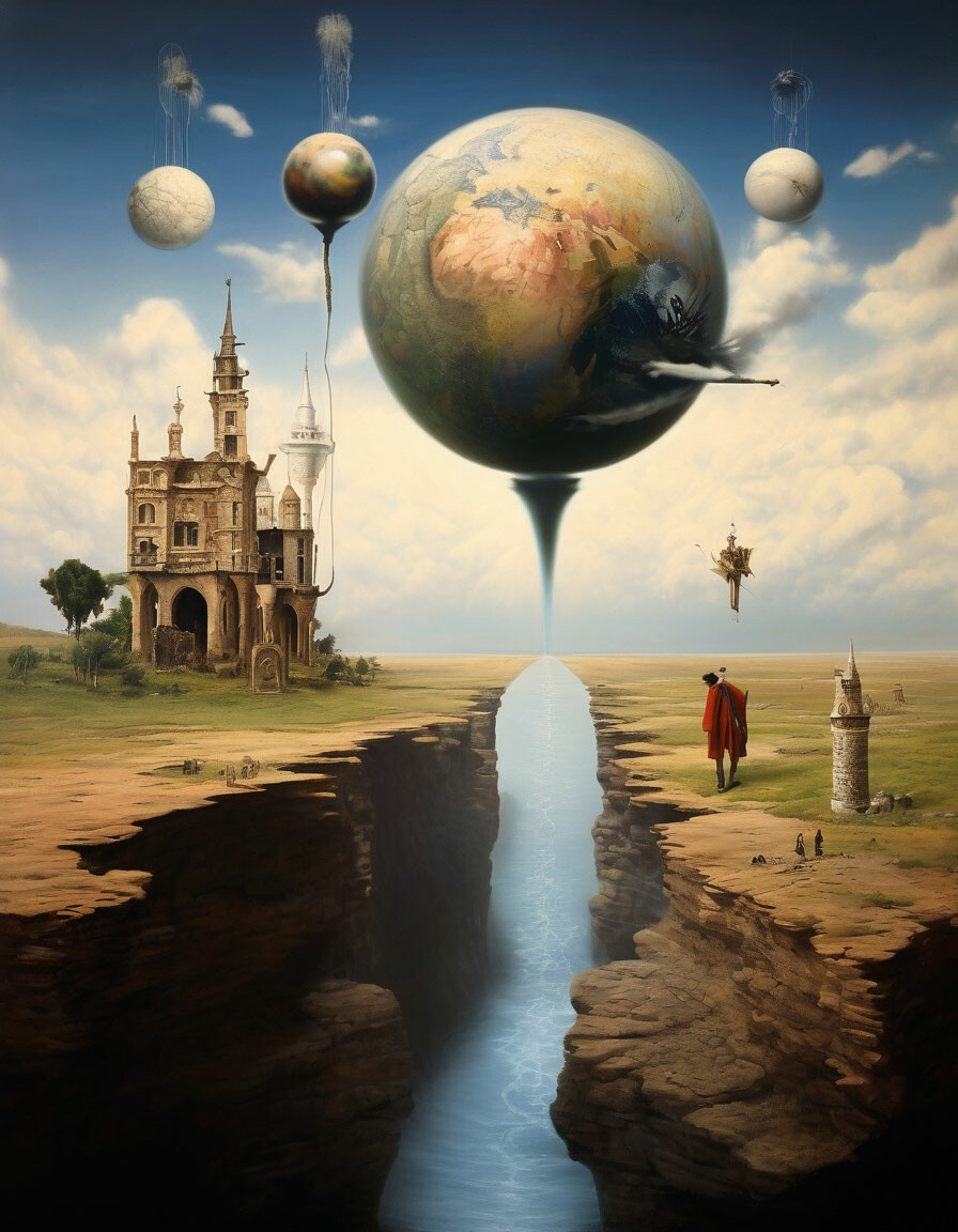 "A world invented by me, surrealism" — image created in Shedevrum