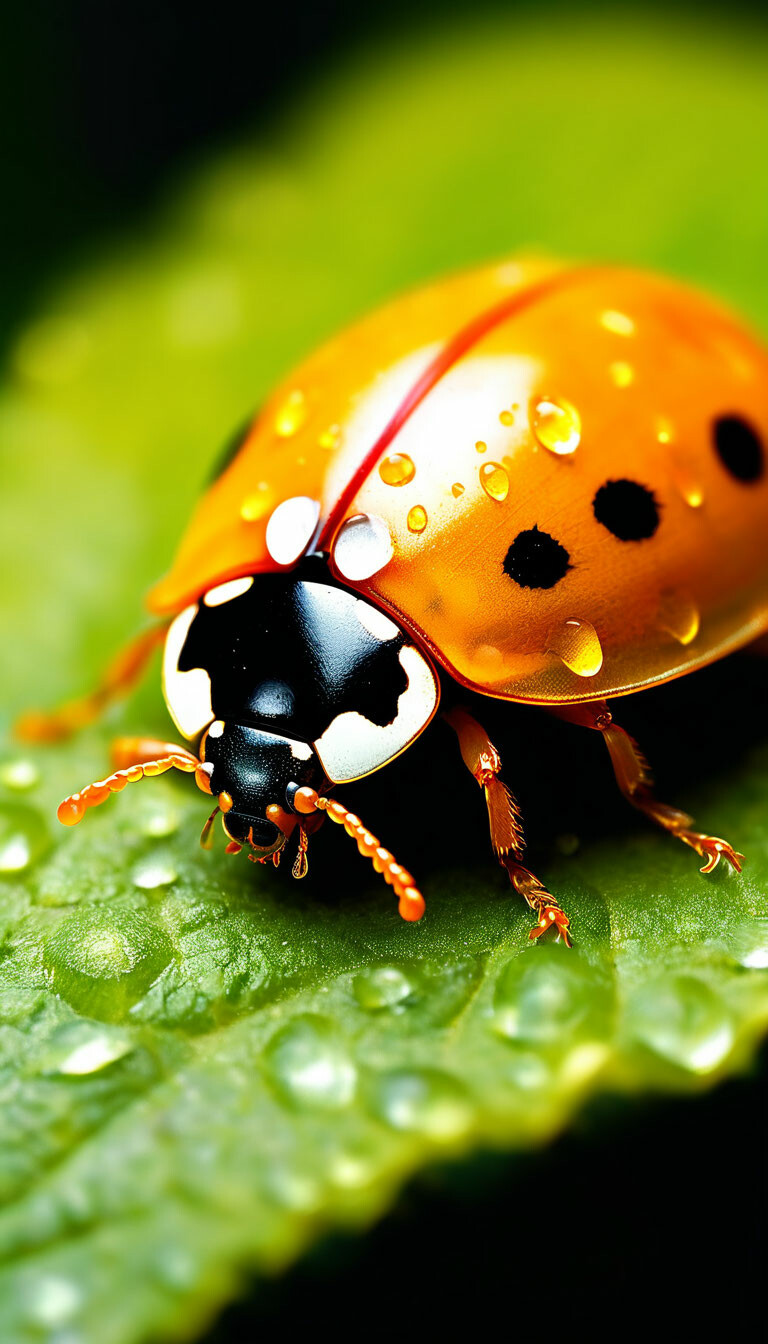 " For all yellow-orange dew on the leaves Ladybug Inner radiance ...