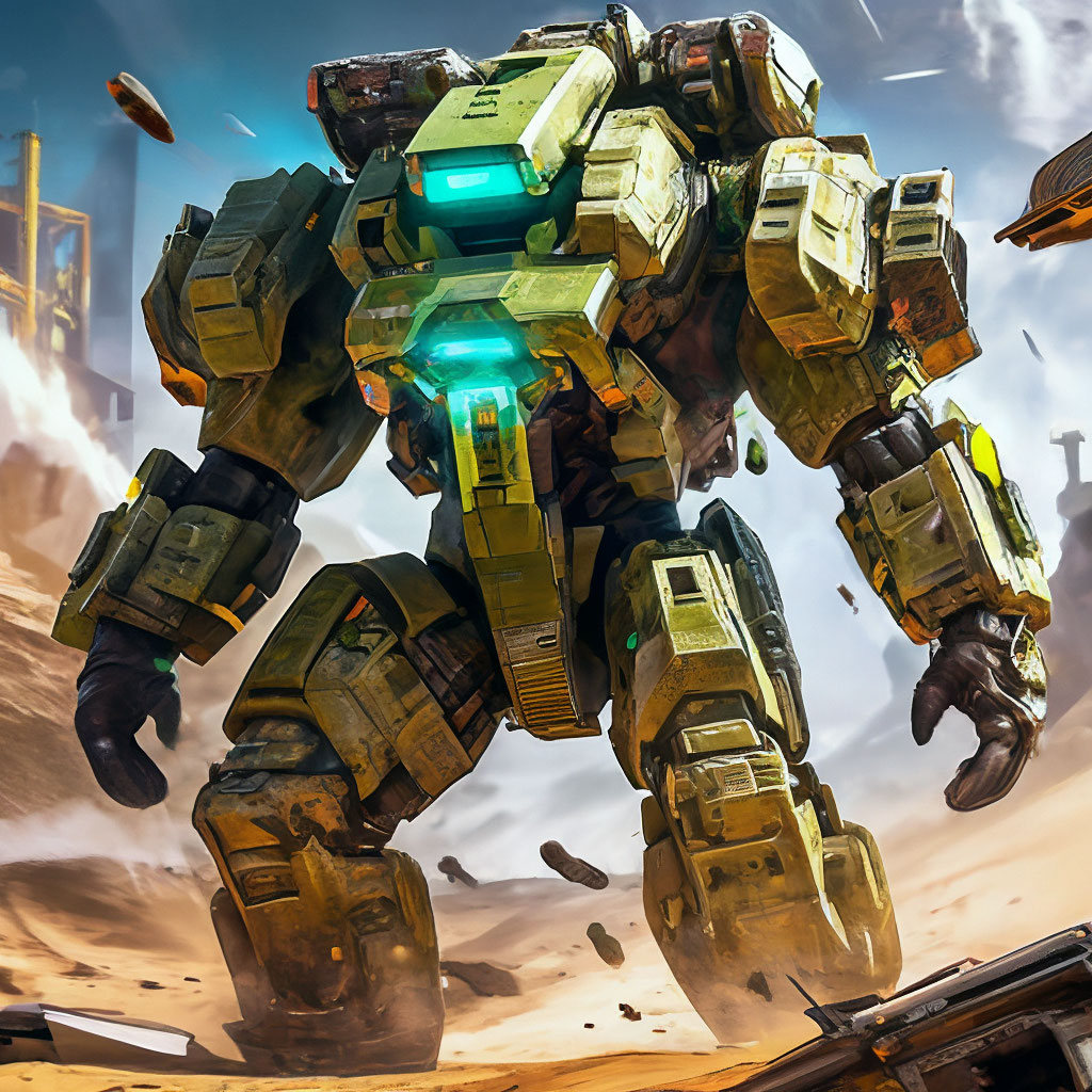 "🟢@stallfish🟢 (Battletech+cyberpunk style desert camo painted mega ...