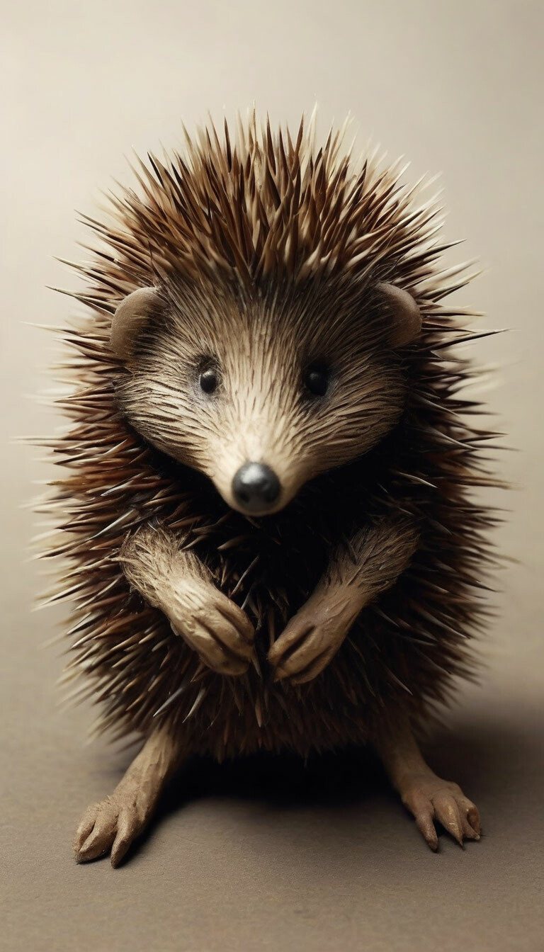 "In the style of Norstein The hedgehog is cowering and the horse's face ...