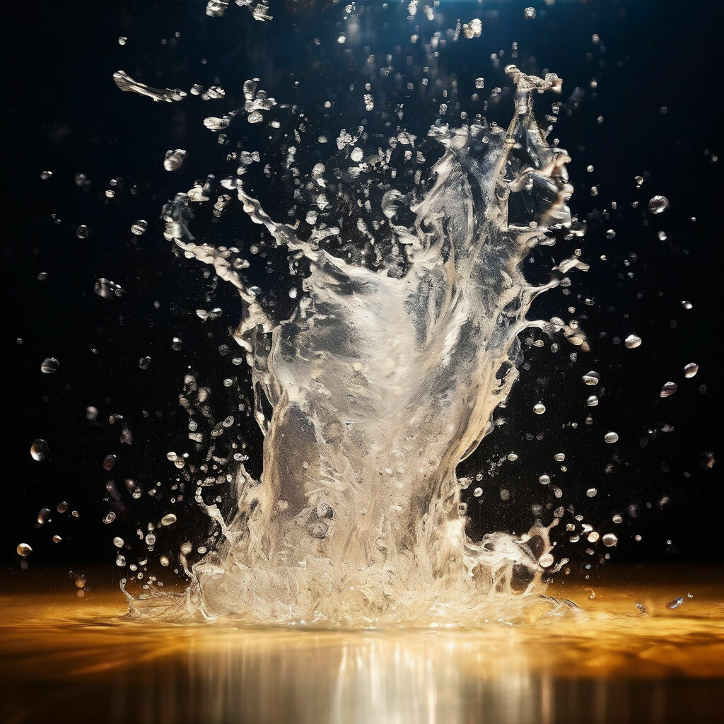 water dance, splash, splashes, drops, illumination from the inside ...