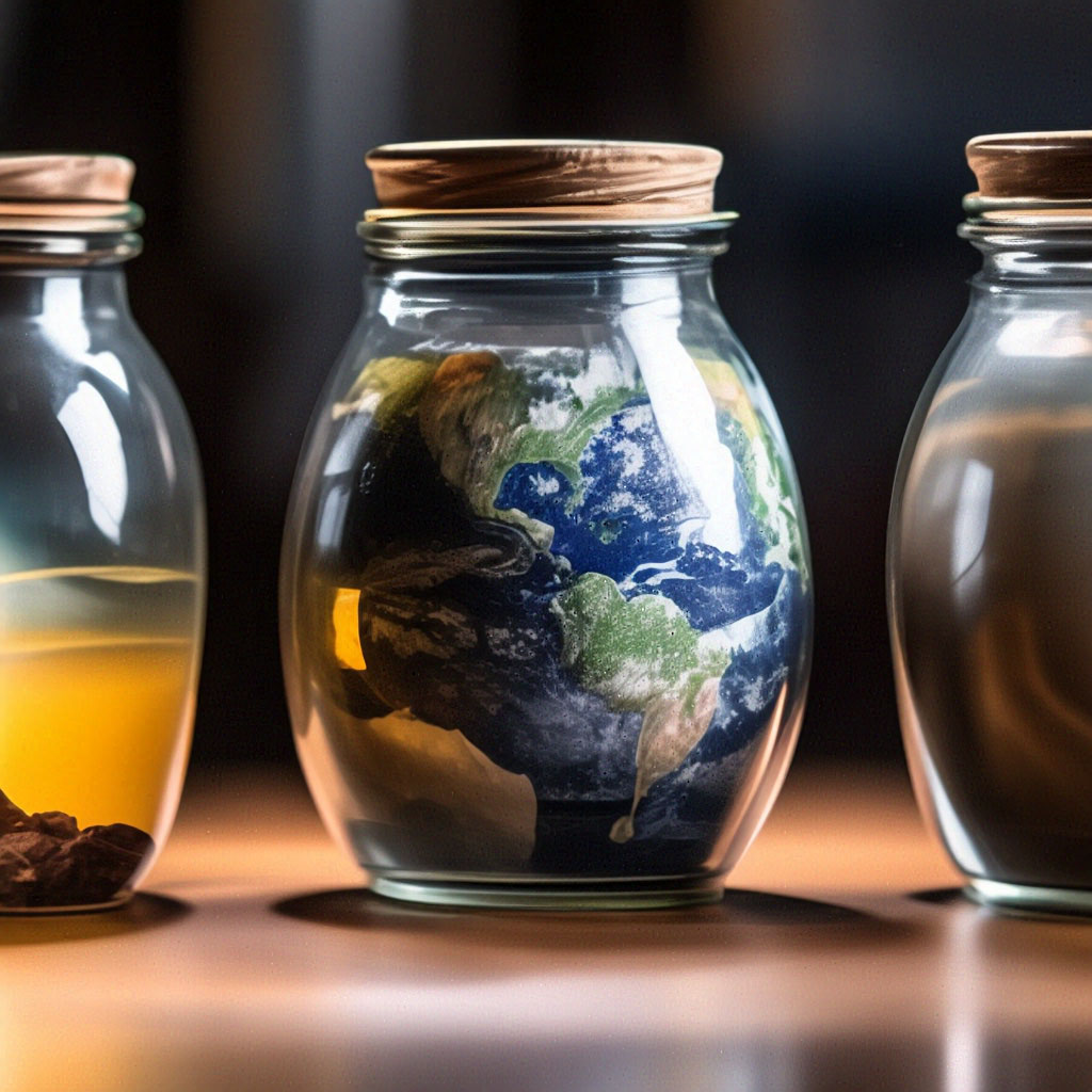"Conservation of four planets. Earth in a narrow jar, Jupiter in a ...