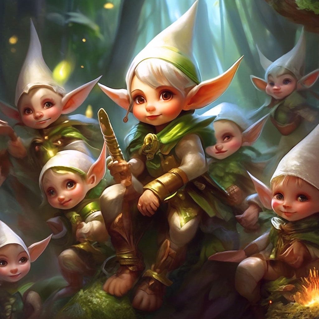 "Elfhatnik small elves a lot" — image created in Shedevrum