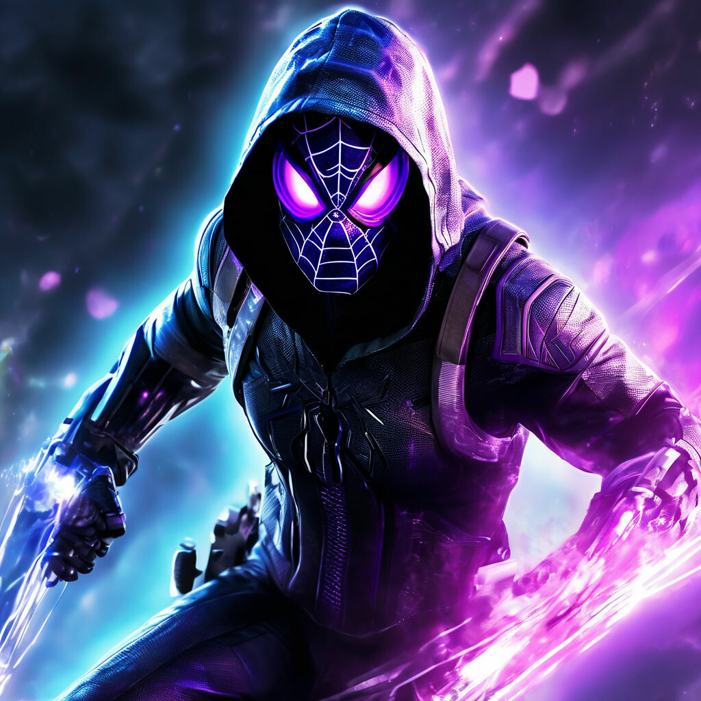 "For the MARVEL Contest black and purple spider-man with a jetpack ...
