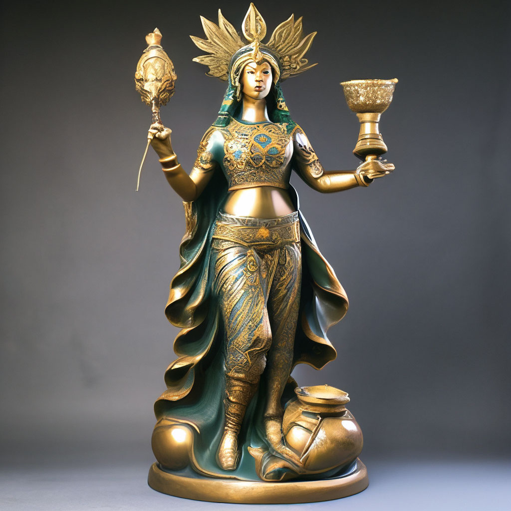 "Full-length statue of the Goddess of Labor and Wealth, in European ...