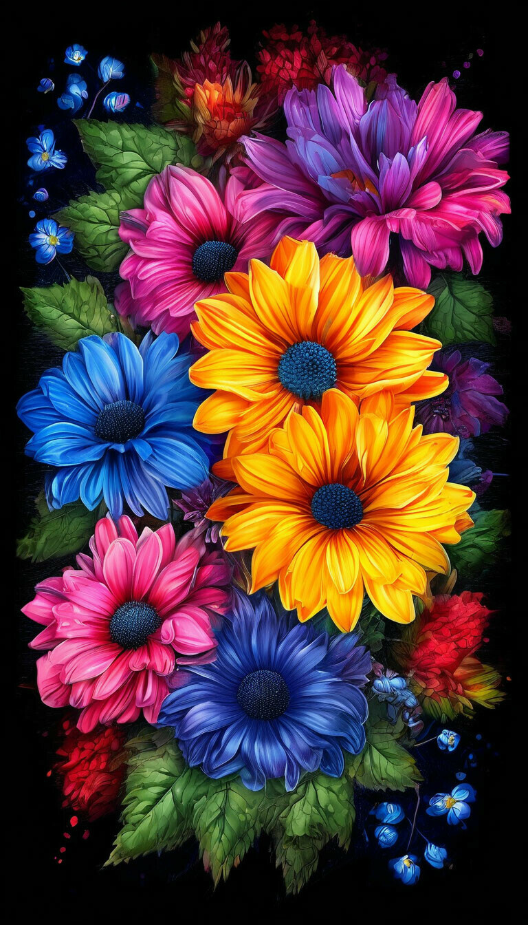 "Macro view, floral range, bright juicy, beautiful flowers, dark botany ...