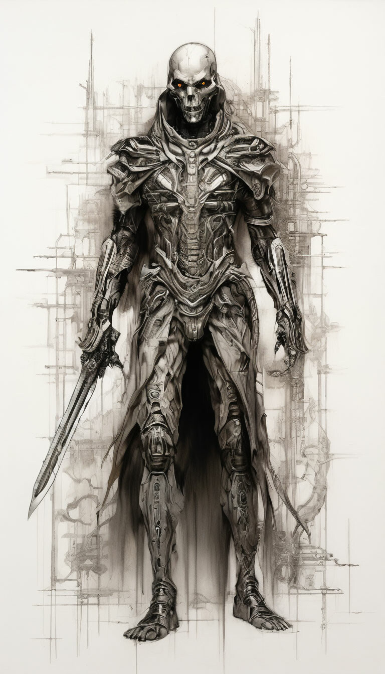 "Cybernetic Kashchei the immortal with…" — image created in Shedevrum