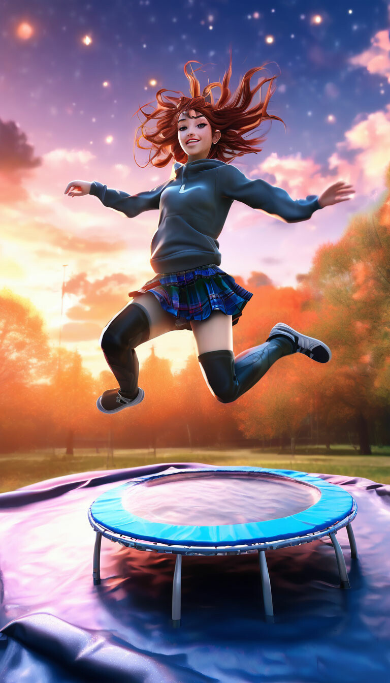 "ADVERTISING TRAMPOLINES. anime Lola …" — image created in Shedevrum